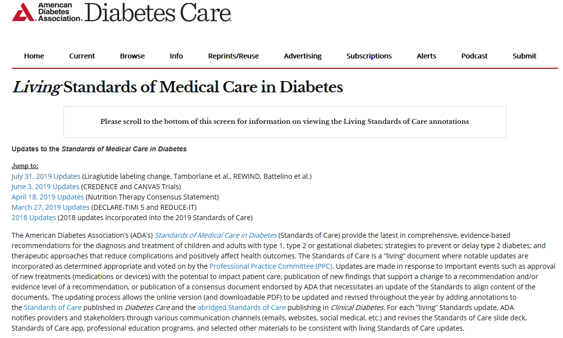 미국당뇨병학회(ADA), '2019 가이드라인' 업데이트
